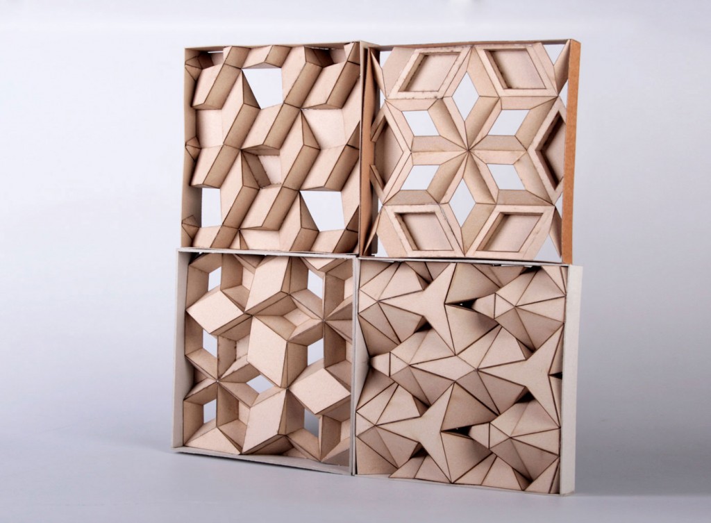 3d pattern built in cardboard